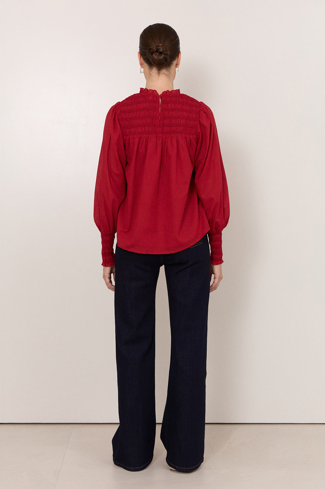 Valentina Shirred Top in Red | adorne